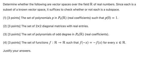 solved determine whether the following are vector spaces