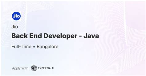 Back End Developer Java Job Bangalore Mid Level