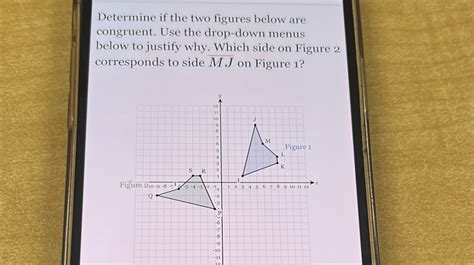 solved determine if the two figures below are congruent use the drop