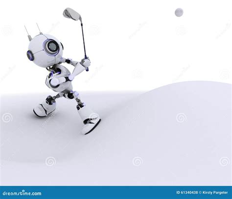 Robot Playing Golf Stock Illustration Illustration Of Driver 61340438