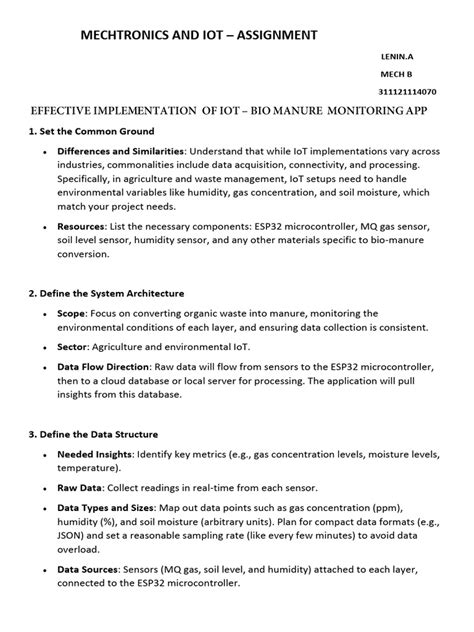 Assignement 1 Iot Pdf Internet Of Things Sensor