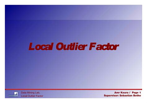 Local Outlier Factor Odp Computer Software And Applications Computing