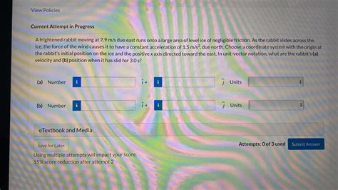Solved A Frightened Rabbit Moving At M S Due East Runs Chegg