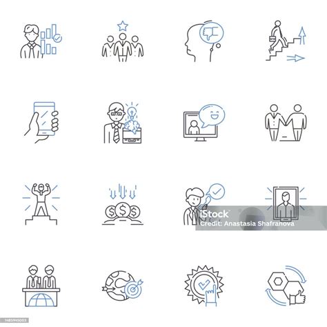 Sales Analysis Line Icons Collection Forecasting Metrics Growth Performance Targets Trends