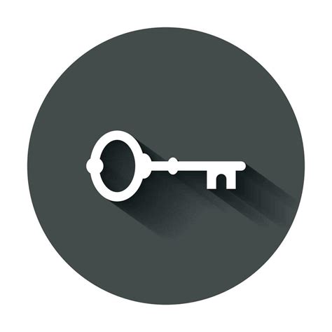 Key Icon In Flat Style Access Login Vector Illustration With Long