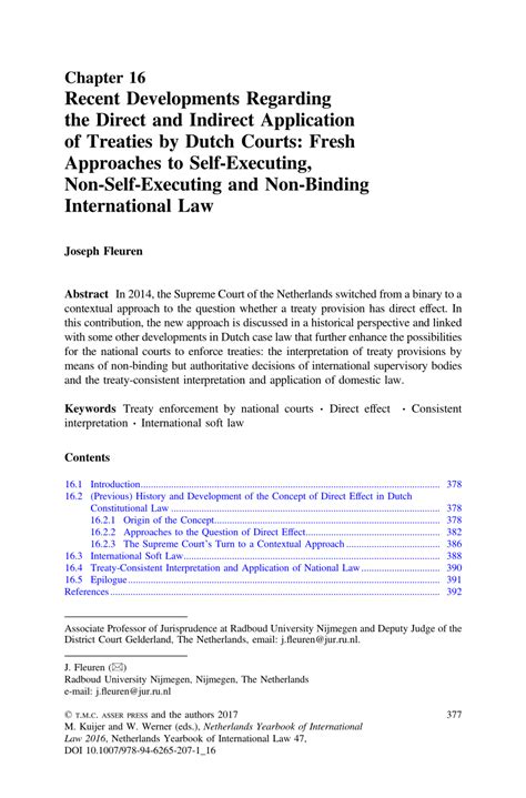 Pdf Recent Developments Regarding The Direct And Indirect Application