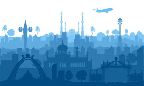 Banner Of Brunei Famous Landmark Royalty Free Vector Image