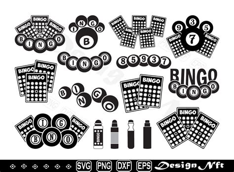 Bingo Svg Clipart Cut Files For Silhouette Vector Dxf Eps Png