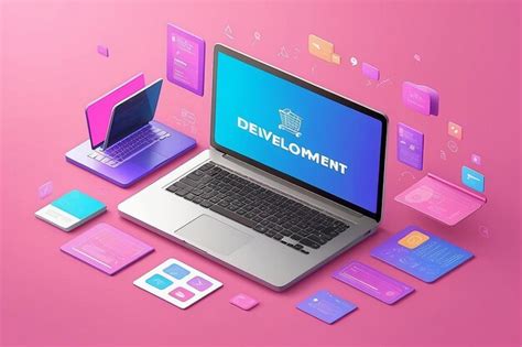 premium photo web development application design coding and programming on laptop concept on