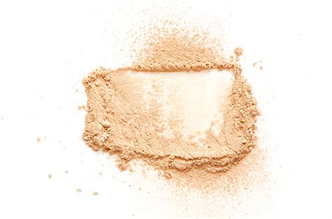 베이지 색 은 흰색 배경에 고립 된 화장품의 샘플로 메이크업을위한 얼굴 분말을 추락 이미지 0명에 대한 스톡 사진 및 기타 이미지 Istock