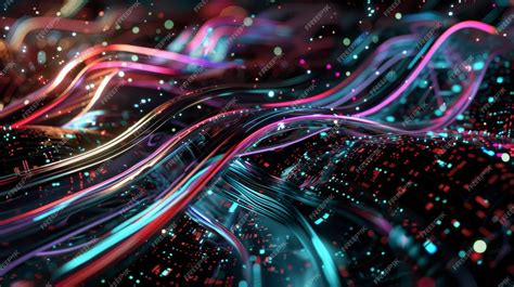 premium photo digital data streams 3d technological flow