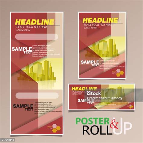 롤업 하 고 포스터 사업 브로셔 전단지 배너 디자인 세로 서식 파일 벡터 커버 프레 젠 테이 션 추상적인 기하학적 배경 X배너와 깃발 배너 현대 간행물 광고에 대한 스톡