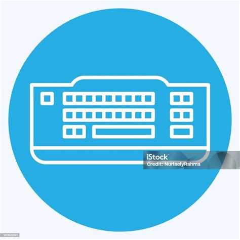 Ikon Keyboard Cocok Untuk Simbol Komponen Komputer Gaya Mata Biru Desain Sederhana Dapat Diedit