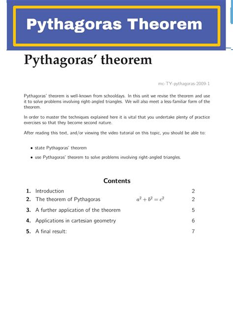 Pythagoras Theorem Explained