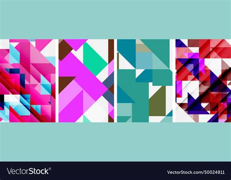Set Of Abstract Random Triangle Composition Vector Image