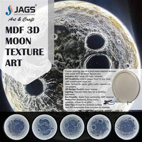Round Mdf Frame For Moon Texture Art With Led 12 Inch Mfwl00