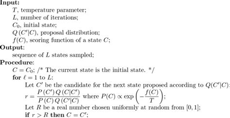 Metropolis Hastings Algorithm Let F C Be A Scoring Function Of A Download Scientific Diagram