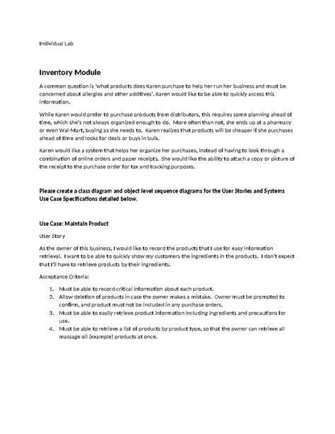 Inventory Module Psw Individual Lab Inventory Module A Common