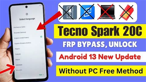 Tecno Spark C Frp Bypass Android Without Pc New Method Youtube