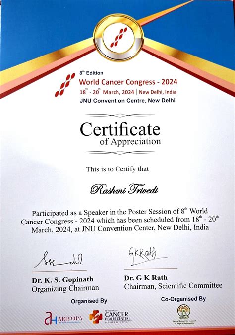 Presenting My Research At The World Cancer Congress Jawaharlal Nehru University Jnu Was A