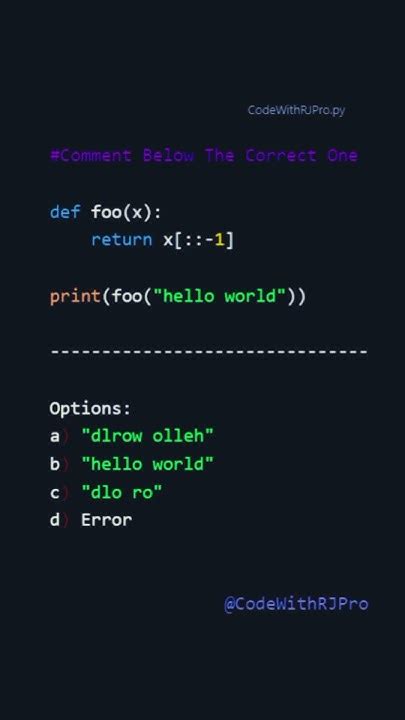 Python Coding Challenge String Reversal Codewithrjpro