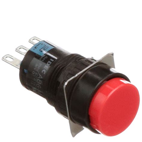 Idec Corporation Ab6m M1 R Pushbutton Switch Red Round Momentary