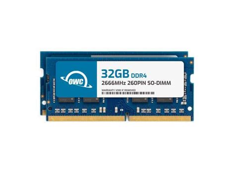owc 64gb 2x32gb ddr4 2666mhz pc4 21300 cl19 2rx8 non ecc sodimm 1 2v