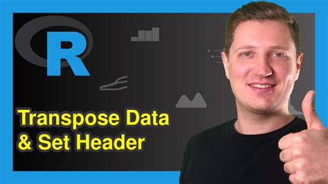 transpose data frame and set first column as header in r example