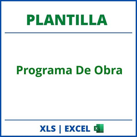 Plantilla Programa De Obra Excel Planilla Formato