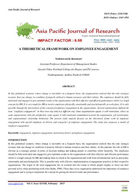 Pdf A Theoretical Framework On Employee Engagement