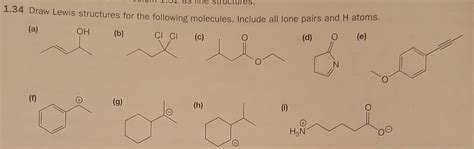 Draw Lewis Structures For The Following Chegg