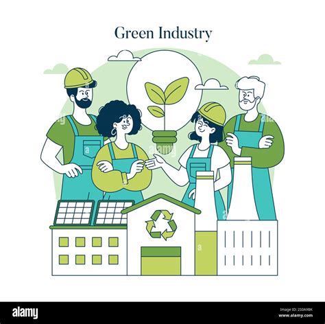 Green Infrastructure Concept Eco Friendly Industry Practices Featuring Workers United For