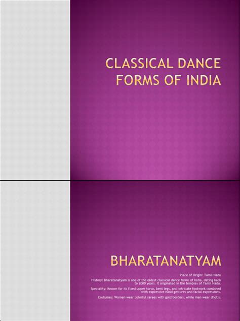 Classical Dance Forms Of India Pdf