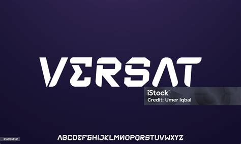 Modern Futuristic Extended Display Font Vector Stock Illustration Download Image Now
