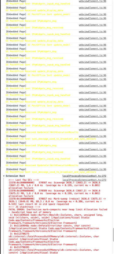 Extension Host Terminated Unexpectedly Javascript Heap Out Of Memory