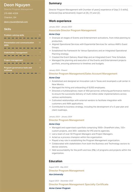 Director Program Management Resume Examples That Land Jobs