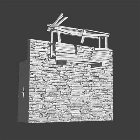 3d Printable Medieval Modular Castle System Straight Wall With