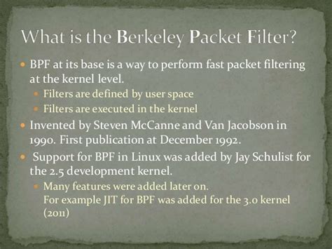Berkeley Packet Filters