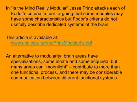 Ppt Modularity Of Mind Continued And The Language Of Thought