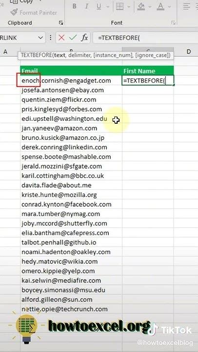 how to use textbefore function in excel howtoexcelblog youtube
