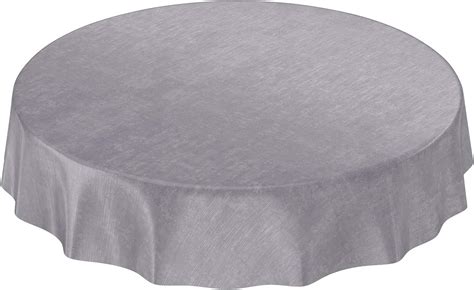 Anro Nappe De Table En Toile Cirée Ronde 140 Cm Gris Uni Urban