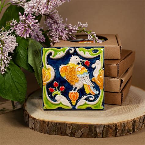 Изразец Ястреб синий древнеславянская мифология 10 10 см ярославские изразцы майолика