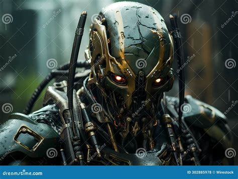 Ai Generated Illustration Of A Futuristic Evil Robot Stock Illustration Illustration Of Figure