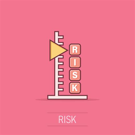 Risk Level Icon In Comic Style Result Cartoon Vector Illustration On