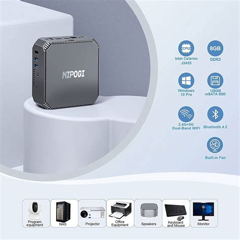 Mini Pc Cu Procesor Intel Celeron J3455 8 Gb Ram 128 Gb Rom Ssd Intel Hd Graphics 500 Windows