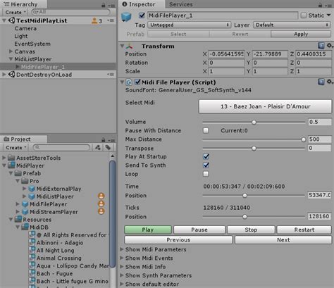Prefab MidiListPlayer Maestro MPTK