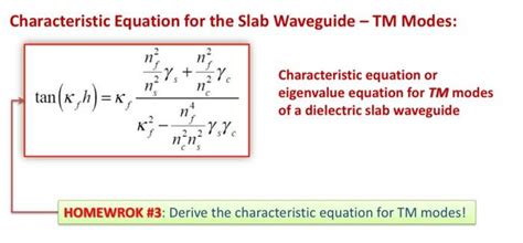 Solved Characteristic Equation For The Slab Waveguide Tm