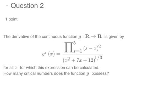 Solved Point The Derivative Of The Continuous Function Chegg