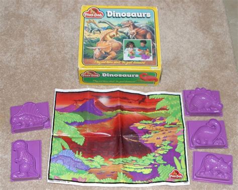 1987 Play Doh Dinosaurs Mold Set With Original Box Playdoh By Kenner