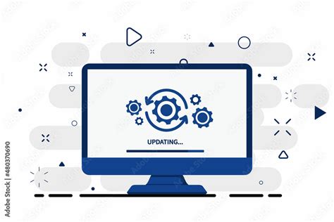 Loading Process In Computer Screen System Software Update Data Upgrade Or Synchronize With
